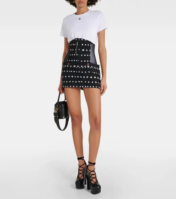 VIVIENNE WESTWOOD Polka-dot Virgin Wool Miniskirt