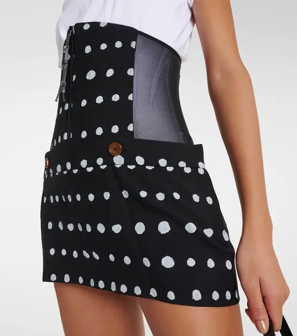 VIVIENNE WESTWOOD Polka-dot Virgin Wool Miniskirt