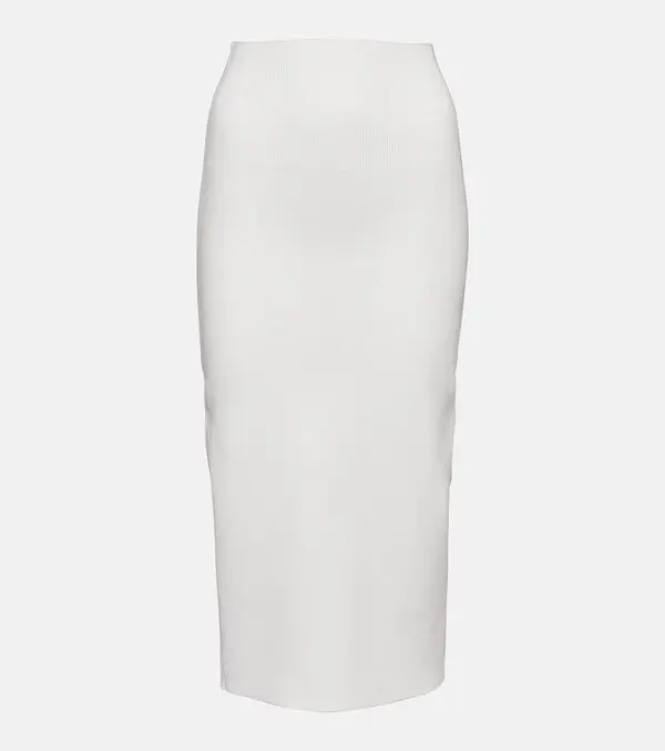 Victoria Beckham Ribbed-knit High-rise Midi Skirt