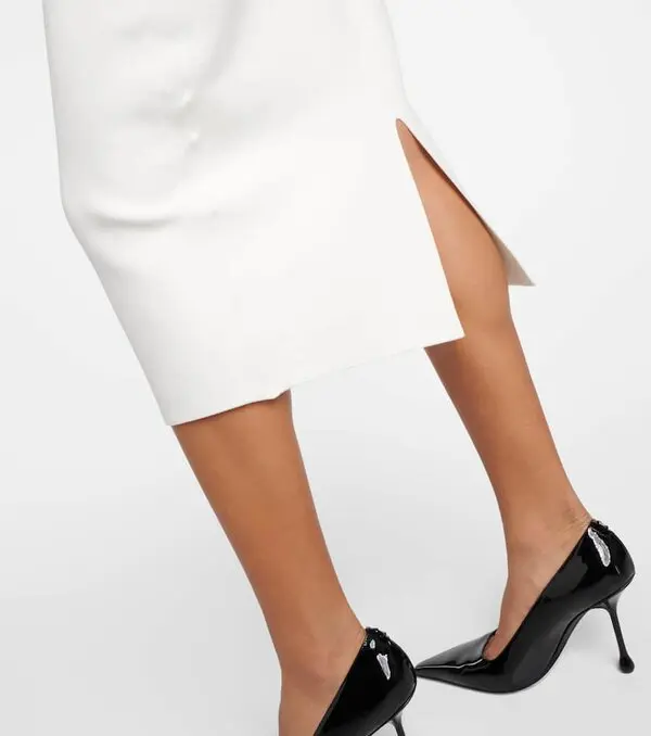 Victoria Beckham Ribbed-knit High-rise Midi Skirt
