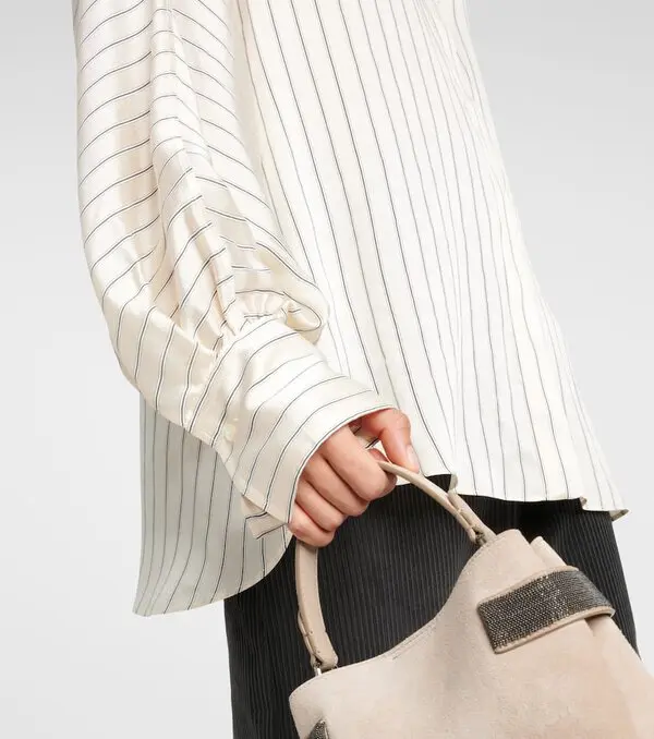 Brunello Cucinelli Striped Satin Blouse