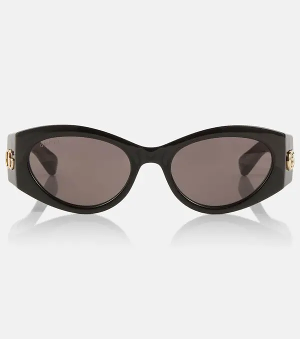 Gucci Gg Oval Sunglasses - Black