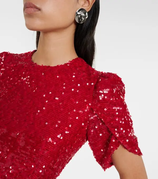 Erdem Bow-detail Sequined Maxi Dress