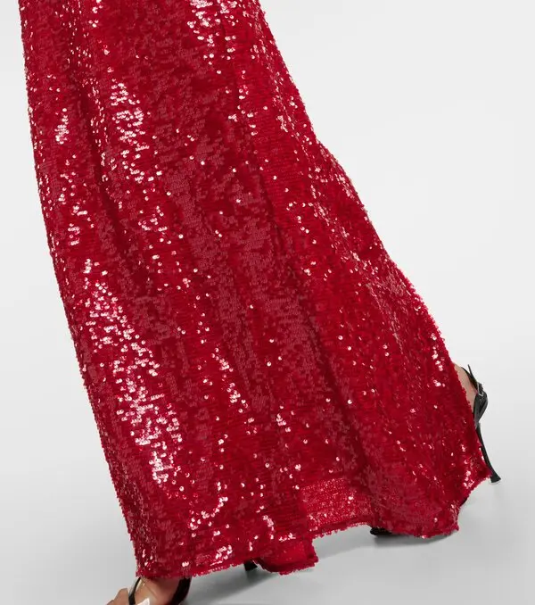Erdem Bow-detail Sequined Maxi Dress