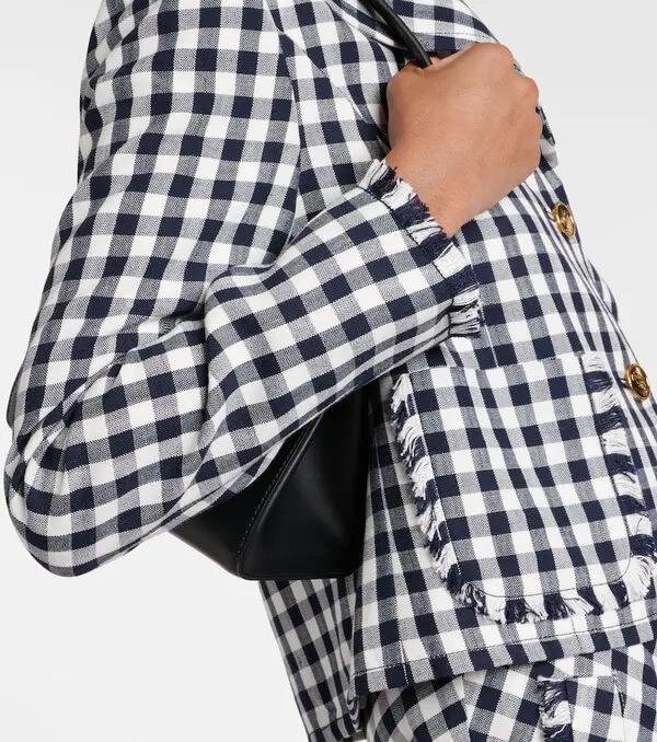 Etro Gingham Cropped Blazer - Black