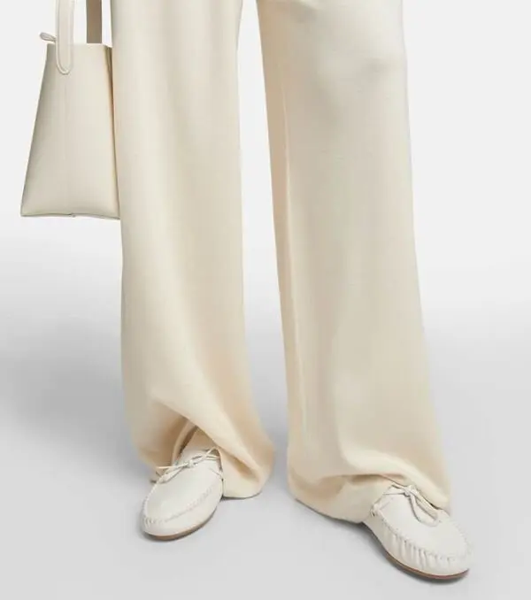 THE ROW Lucca Leather Moccasins - White