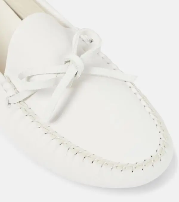 THE ROW Lucca Leather Moccasins - White
