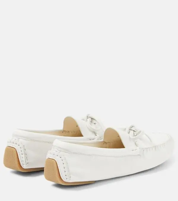 THE ROW Lucca Leather Moccasins - White