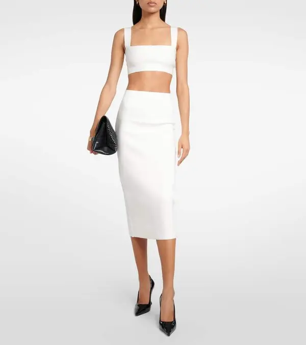 Victoria Beckham Square-neck Cropped Top - White
