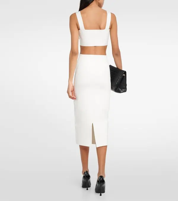 Victoria Beckham Square Neck Cropped Top - White