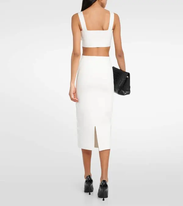 Victoria Beckham Square-neck Cropped Top - White