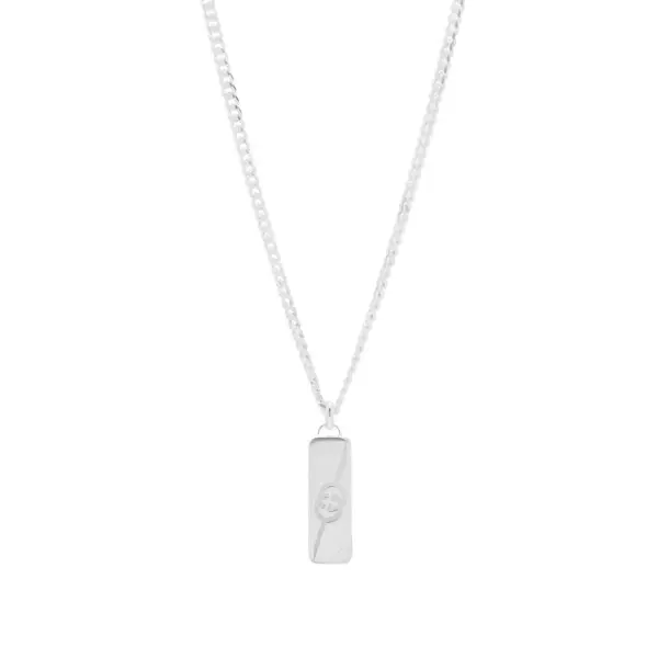 Gucci Tag Necklace - Silver