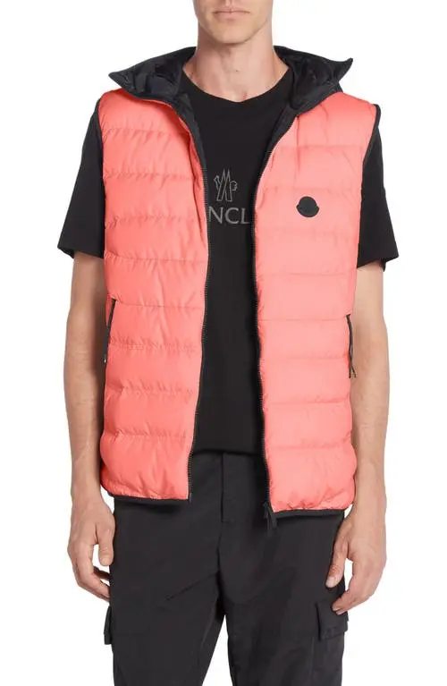 Moncler Nubiera Hooded Down Vest - Desert Rose