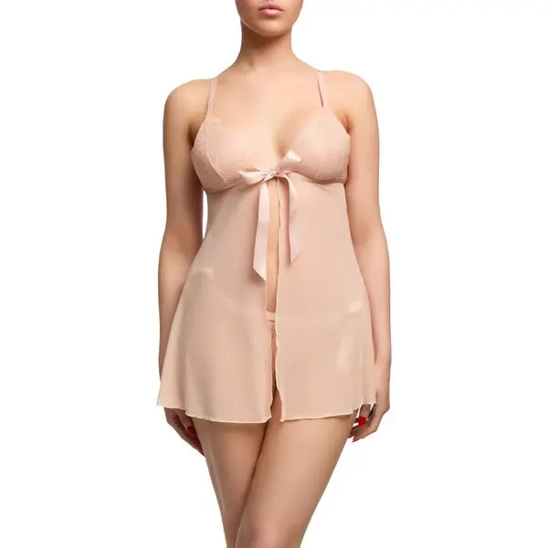 VON FOLLIES BY DITA VON TEESE Fantacist Babydoll Chemise - Vintage Peach