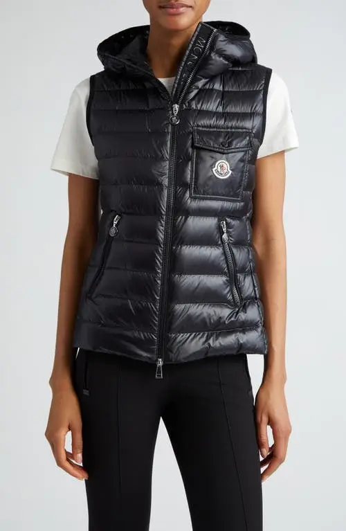 Moncler Glygos Hooded Down Vest - Black