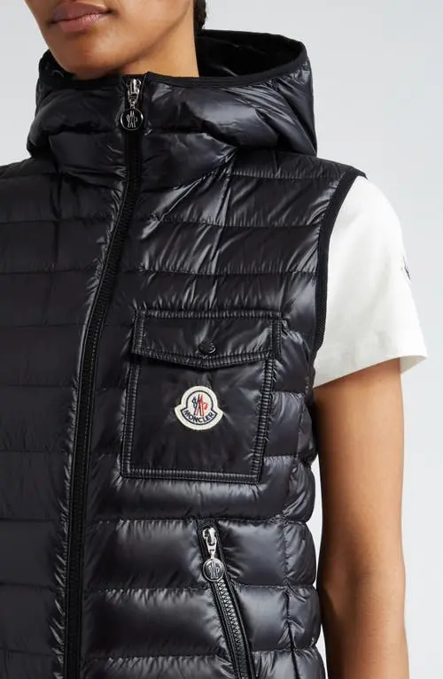 Moncler Glygos Hooded Down Vest - Black