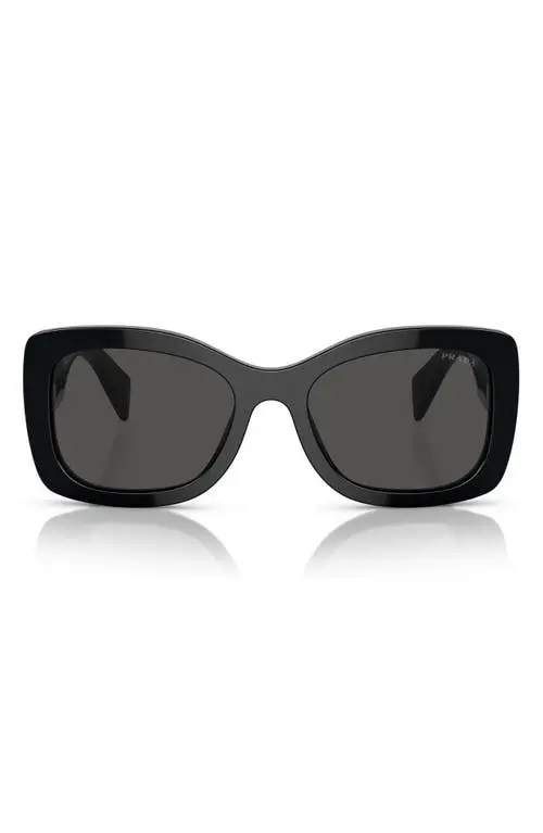 Prada 56mm Oval Sunglasses - Black