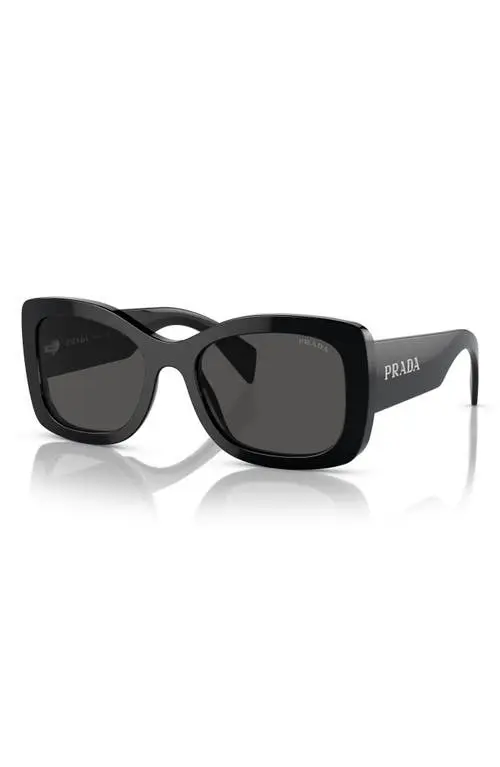 Prada 56mm Oval Sunglasses - Black