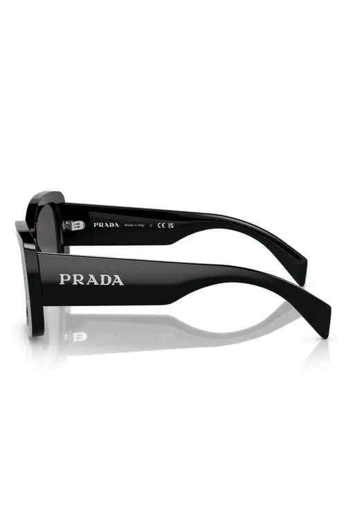 Prada 56mm Oval Sunglasses - Black