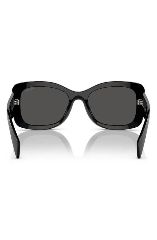 Prada 56mm Oval Sunglasses - Black