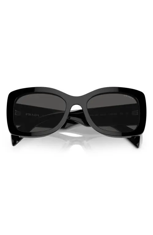 Prada 56mm Oval Sunglasses - Black