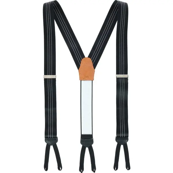 Trafalgar Frederick Stripe Suspenders - Black