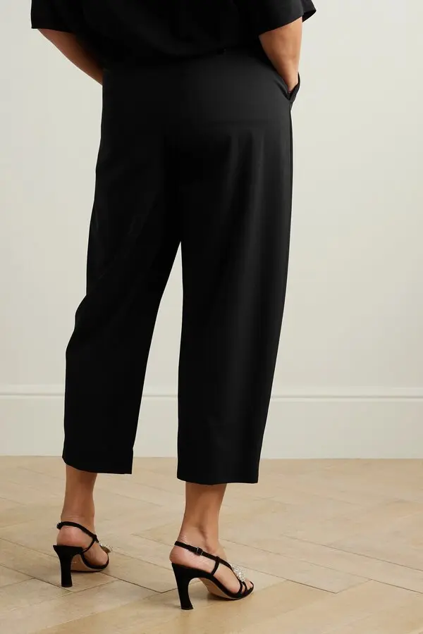 Stella McCartney - Cropped Pleated Wool-Blend Tapered Trousers