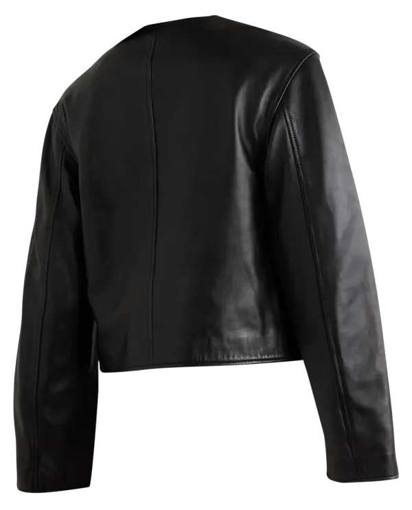 Loulou De Saison Net Sustain Brize Cropped Leather Jacket