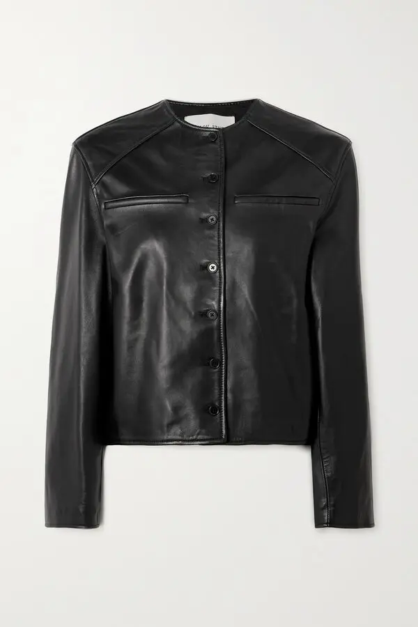Loulou De Saison Net Sustain Brize Cropped Leather Jacket