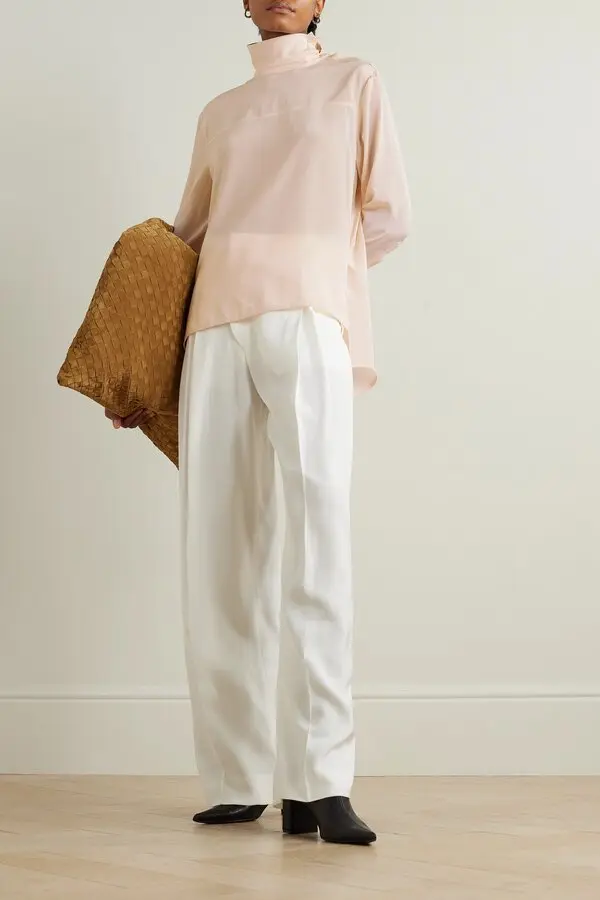 Victoria Beckham Asymmetric Silk-chiffon Blouse