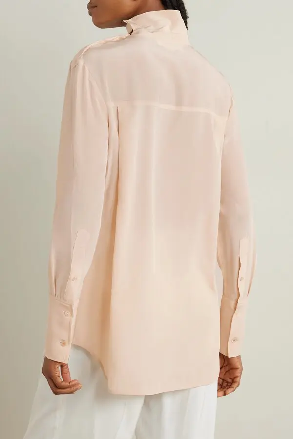 Victoria Beckham Asymmetric Silk-chiffon Blouse