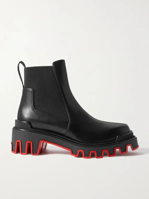 CHRISTIAN LOUBOUTIN Marchacroche Dune Leather Chelsea Boots - Black