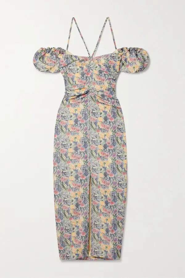 MARKARIAN Palma Floral-print Linen-blend Midi Dress - Multi