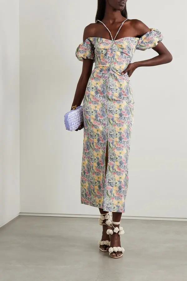 MARKARIAN Palma Floral-print Linen-blend Midi Dress - Multi