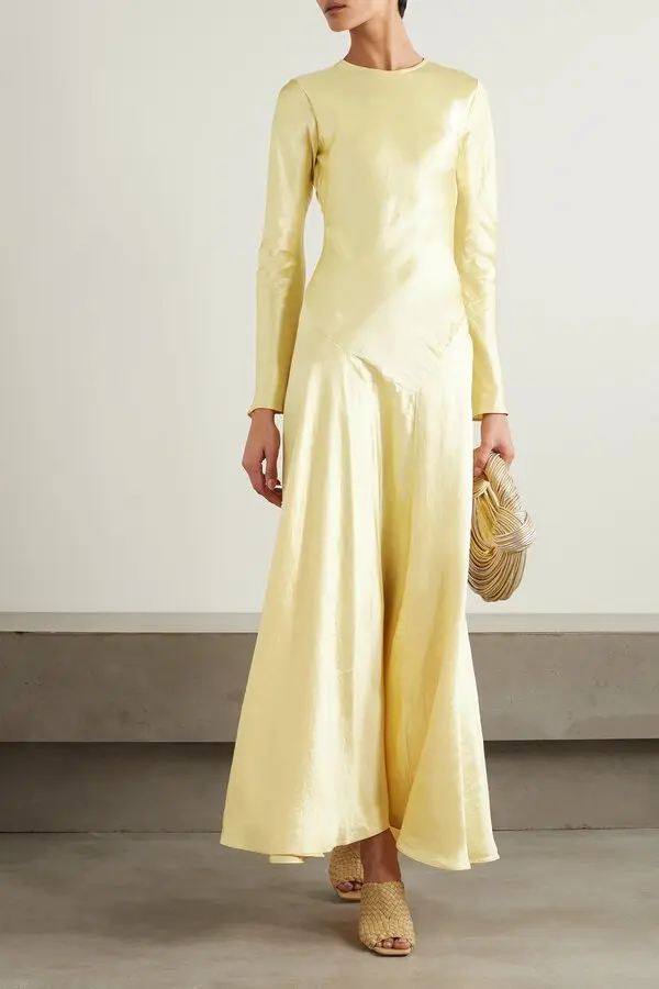 ABADIA - Abadia Yara Hammered-satin Gown