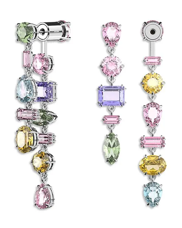 SWAROVSKI Gema Rhodium-plated Linear Earrings - Multi