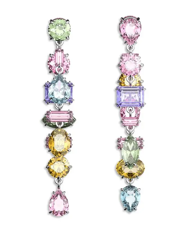SWAROVSKI Gema Rhodium-plated Linear Earrings - Multi