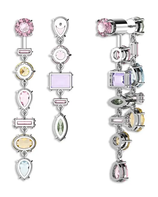 SWAROVSKI Gema Rhodium-plated Linear Earrings - Multi
