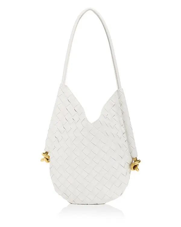 Bottega Veneta Solstice Intrecciato Shoulder Bag - Sand