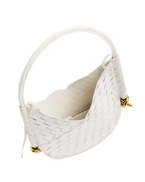 Bottega Veneta Solstice Intrecciato Shoulder Bag - Sand