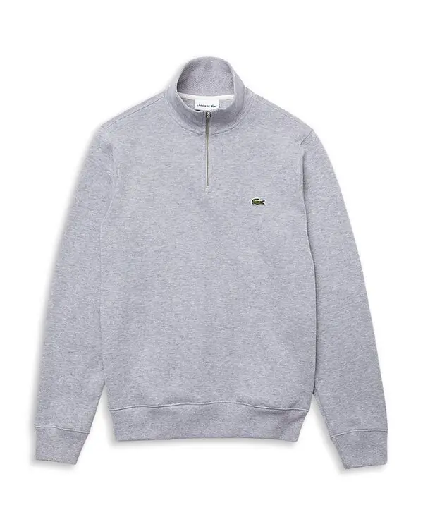 Lacoste Quarter-zip Mock Neck Pullover - Silver
