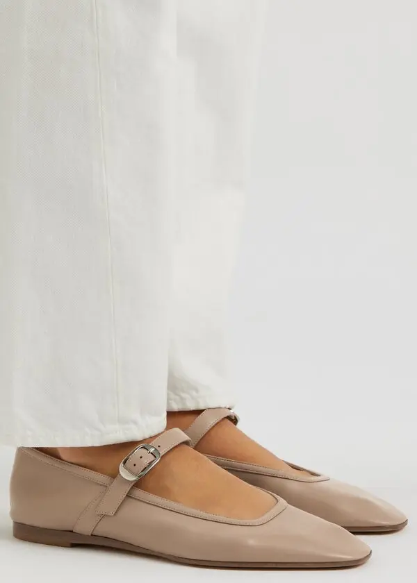 Le Monde Beryl Lea Leather Mary Jane Ballet Flats
