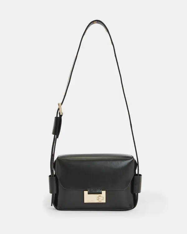 Allsaints Frankie 3-In-1 Eyelet Strap Leather Bag In Black - 40