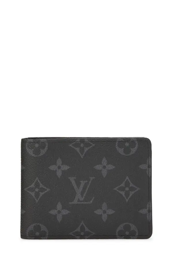 LOUIS VUITTON Monogram Eclipse Slender Wallet - Black
