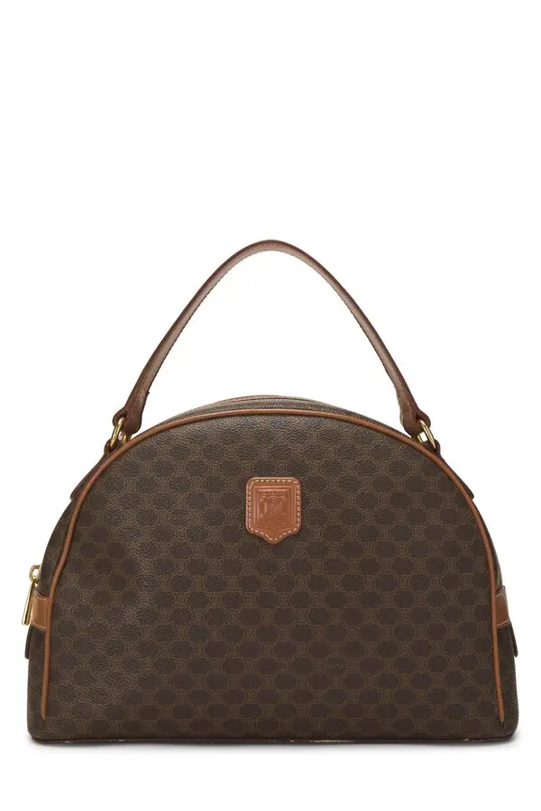 Celine Coated Canvas Macadam Handbag - Brown
