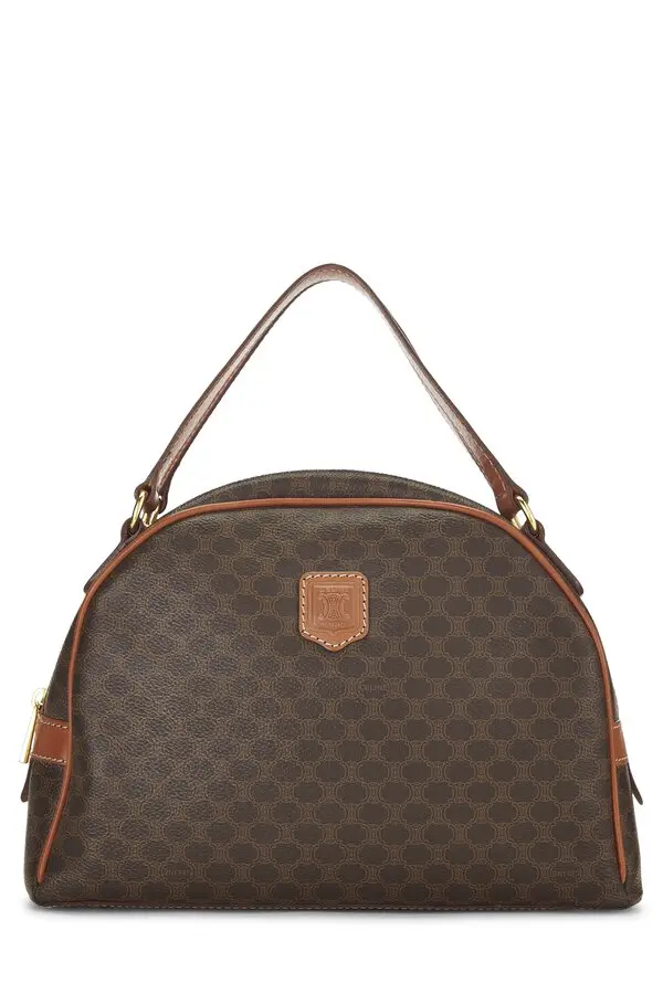 Celine Coated Canvas Macadam Handbag - Brown