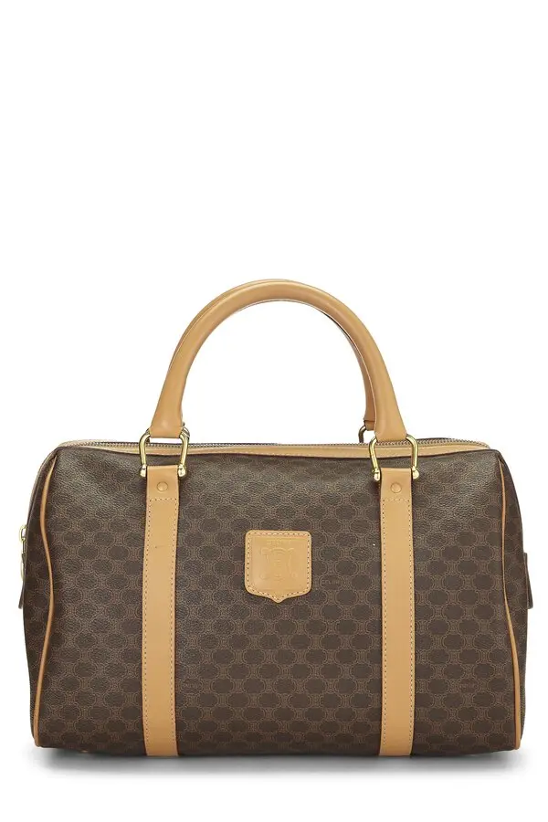 Celine Coated Canvas Macadam Handbag - Brown