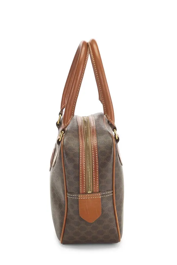 Celine Coated Canvas Macadam Handbag - Brown