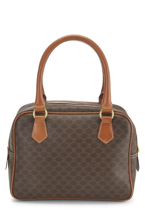 Celine Coated Canvas Macadam Handbag - Brown