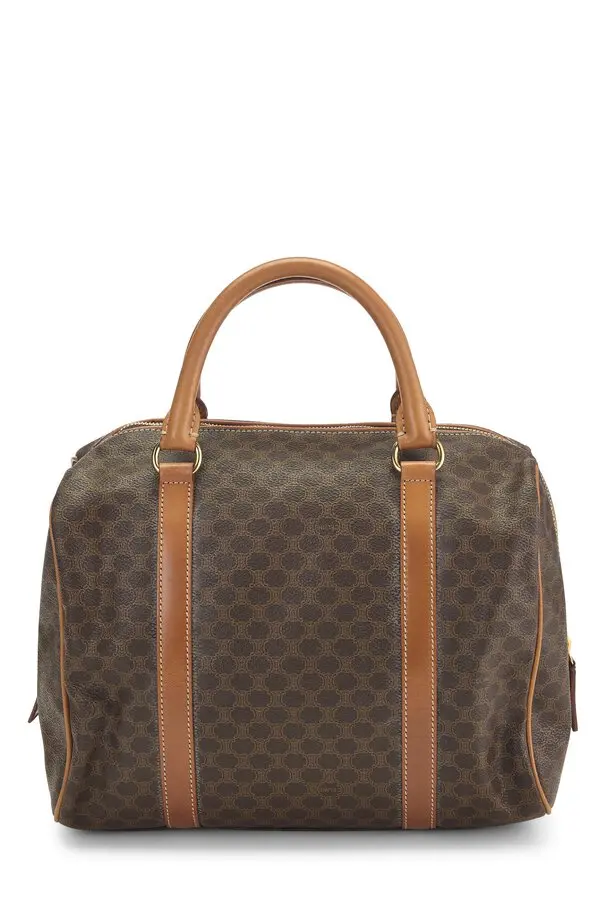 Celine Coated Canvas Macadam Handbag - Brown